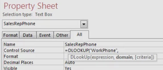 Microsoft Access Tutorial DLOOKUP Without Programming